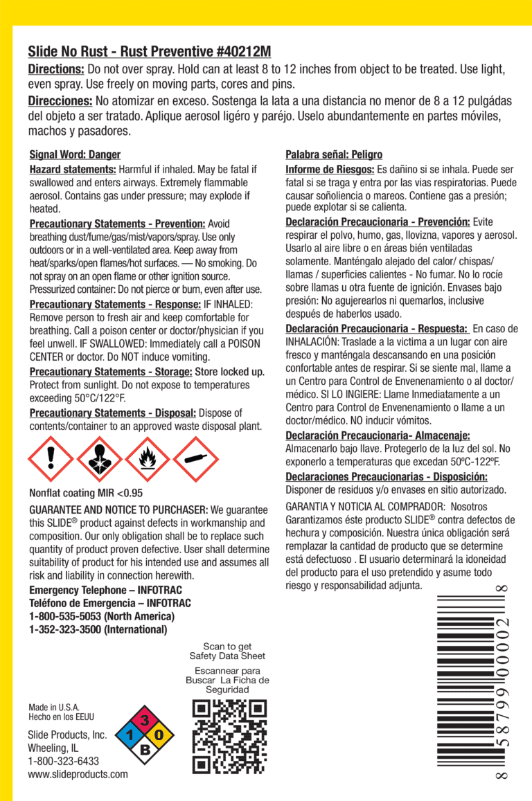SLIDE No-Rust Rust Preventive No. 40212M | Plastixs