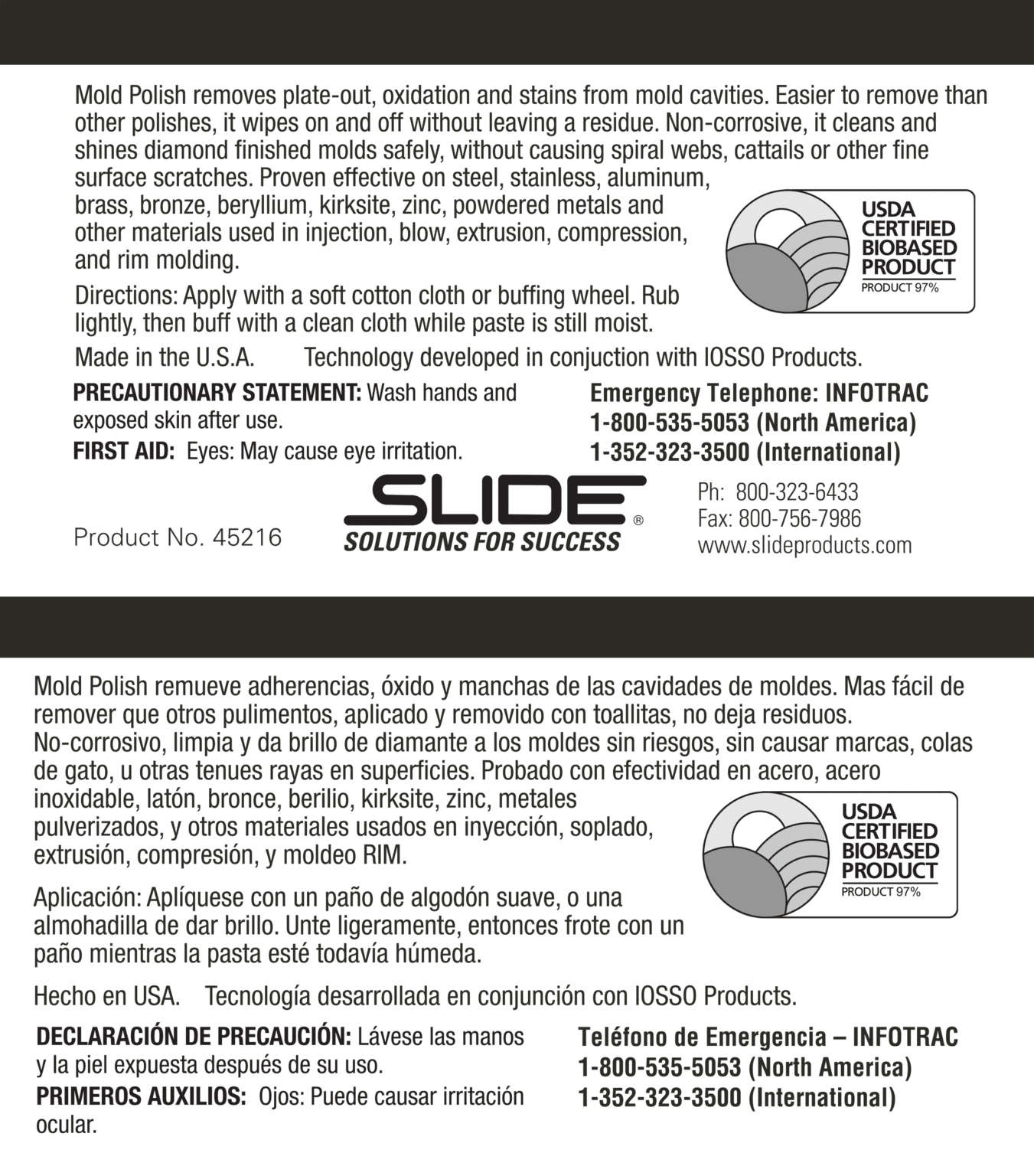 SLIDE® 45216 Mold Polish Injection Mold Cleaner | Plastixs